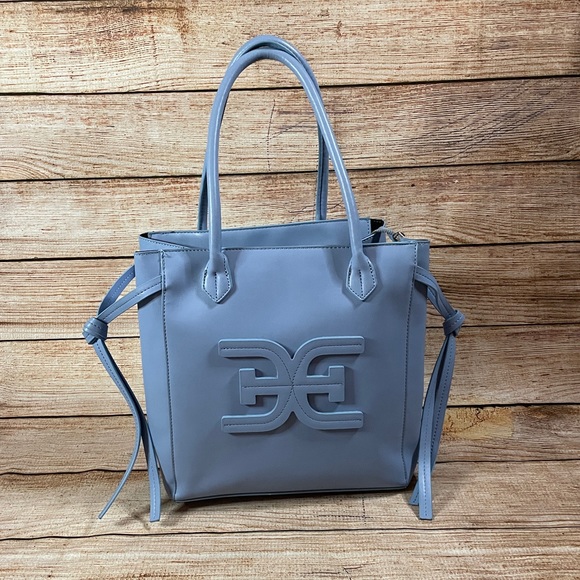 Sam Edelman | Bags | Sam Edelman Eleanor Blue Faux Leather Tote Bag ...